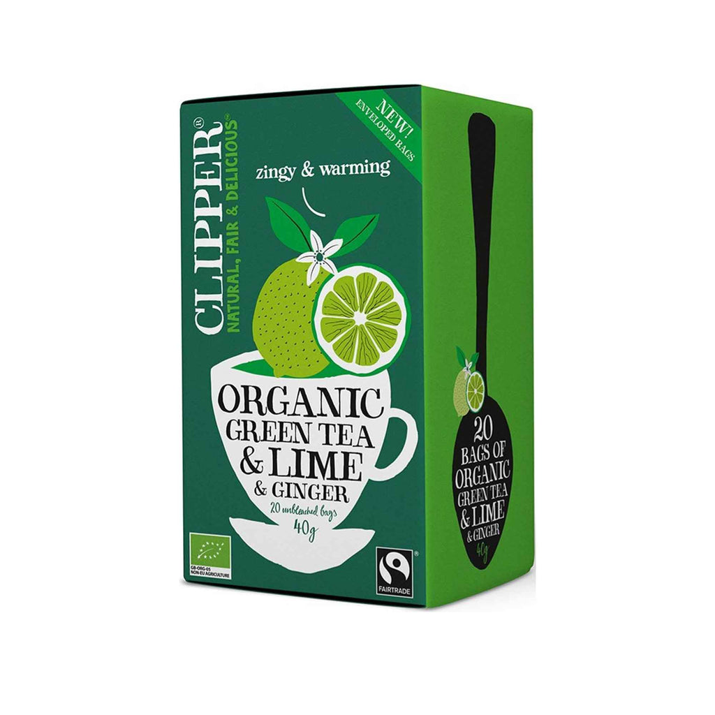 Clipper Green Tea Lime & Ginger, 20 pås Eko – Gryningen